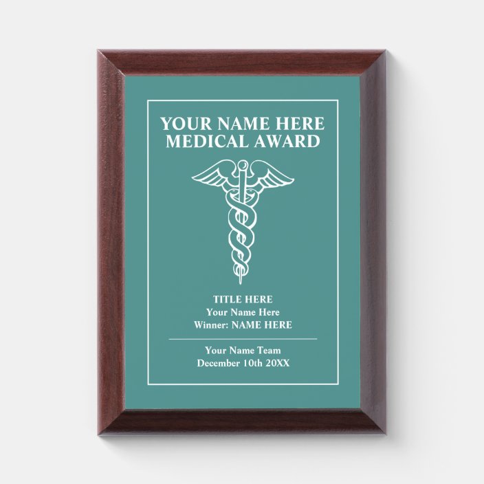 Custom medical award plaque for nurses and doctors | Zazzle.com