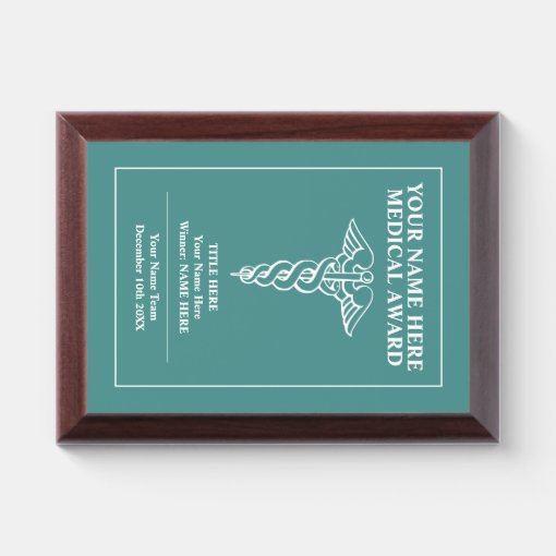 Custom medical award plaque for nurses and doctors | Zazzle
