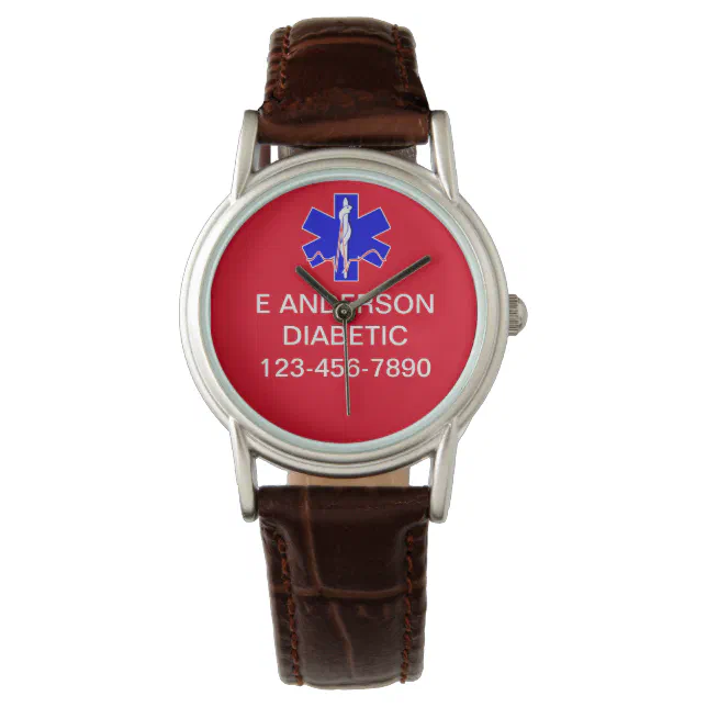 Custom Medical Identification Emergency Alert Watch | Zazzle