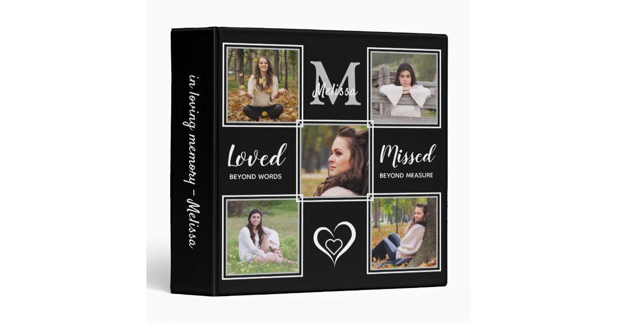 Custom Memorial In Loving Memory Photo Album 3 Ring Binder | Zazzle