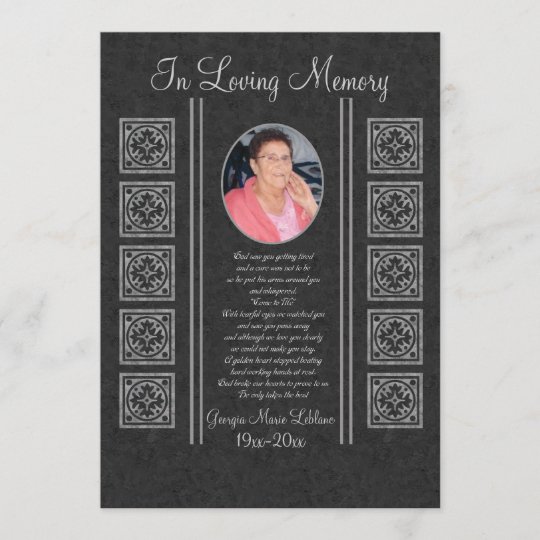 Custom Memorial Keepsakes Announcement | Zazzle.com