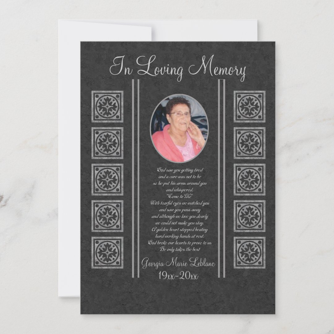 Custom Memorial Keepsakes Announcement | Zazzle