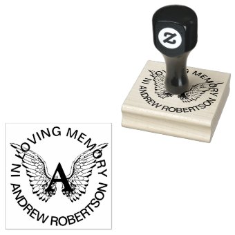 Custom Memorial Monogram Rubber Stamp | Zazzle