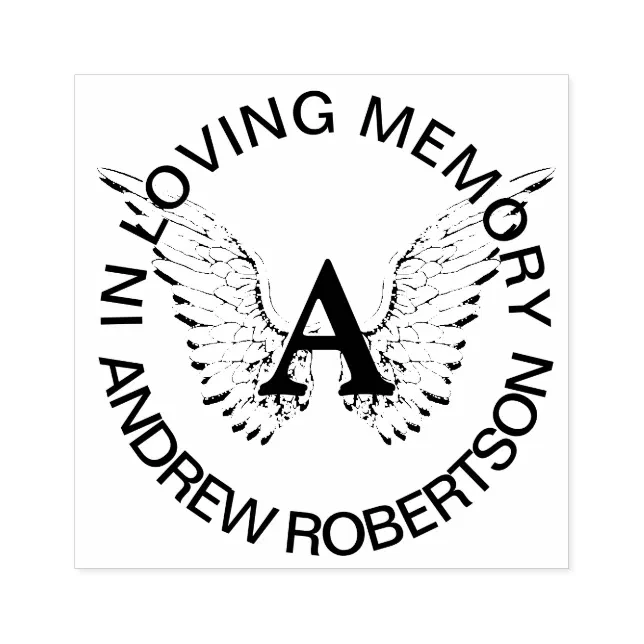 Custom Memorial Monogram Rubber Stamp | Zazzle