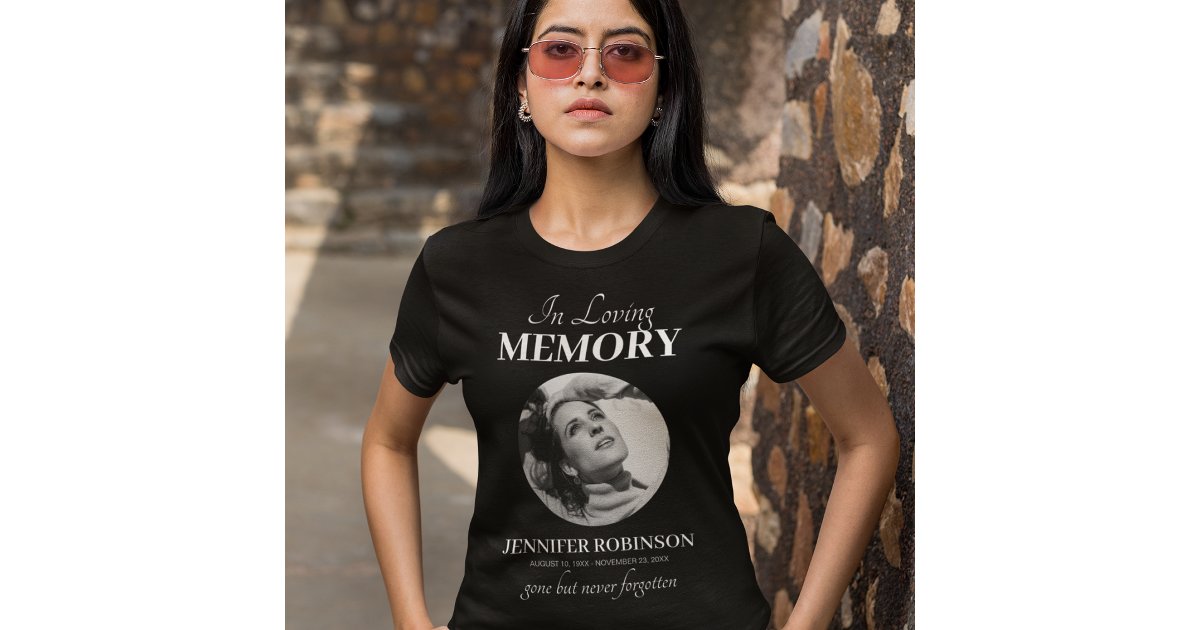 Custom Memorial Photo Funeral T-Shirt | Zazzle