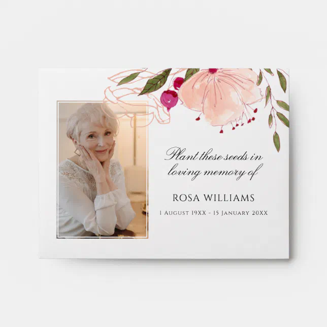 Custom Memorial Seed Packets for Funerals Envelope | Zazzle