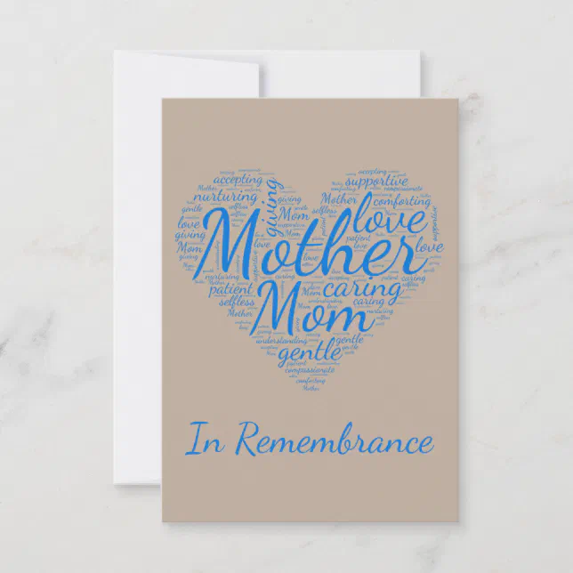 Custom Memorial Service for Mother Mom Invitation | Zazzle