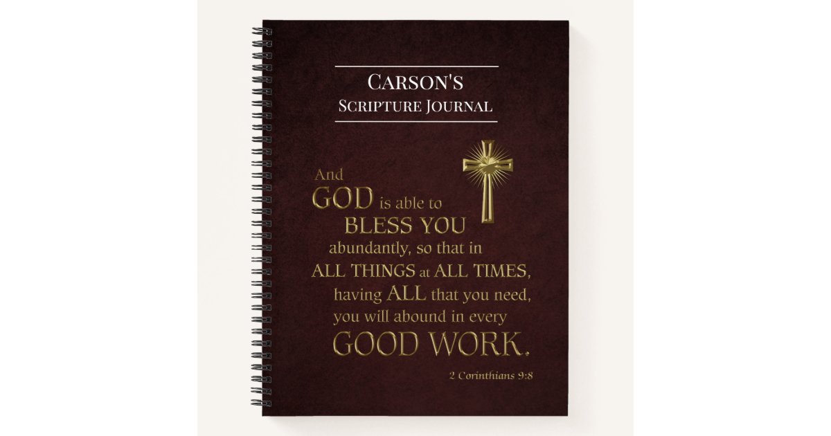 Custom Men's Bible Scripture Journal | Zazzle