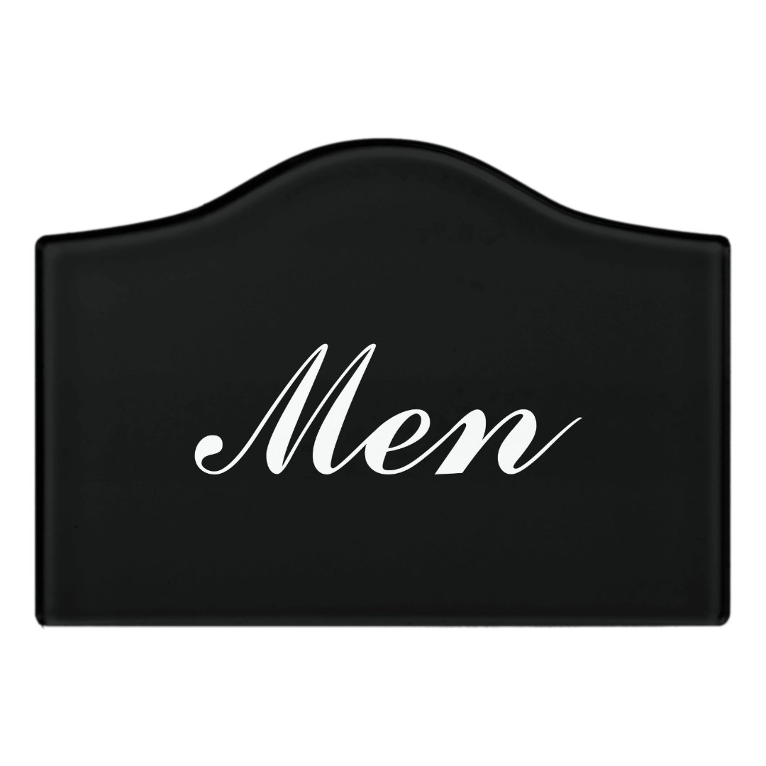 Custom mens room door sign for restroom washroom | Zazzle