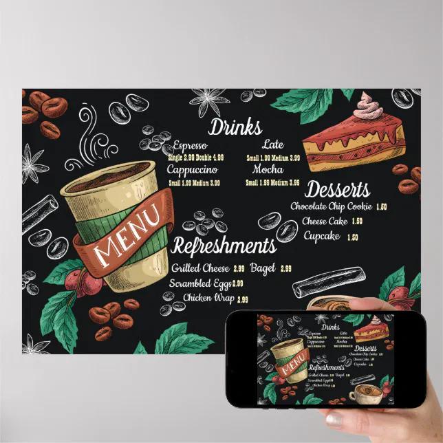 Custom Menu Poster | Zazzle