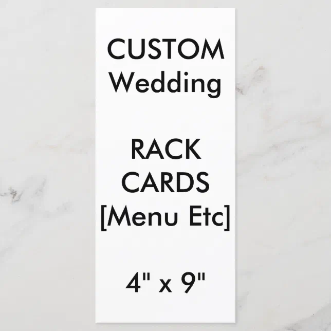 Custom Menu & Program Cards 9"x4" Vertical | Zazzle