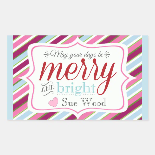 Custom Merry and Bright Christmas Gift Stickers | Zazzle
