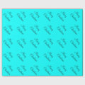 Custom Merry Christmas Cyan Light Blue Background Wrapping Paper | Zazzle