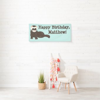 Custom Message Brown Ferret Party Banner | Zazzle