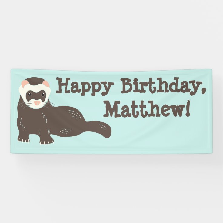 Custom Message Brown Ferret Party Banner | Zazzle