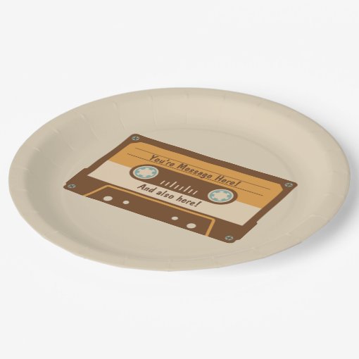 Custom Message Cassette Tape Paper Plates | Zazzle