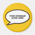Custom Message Comic Book Speech Bubble Magnet | Zazzle