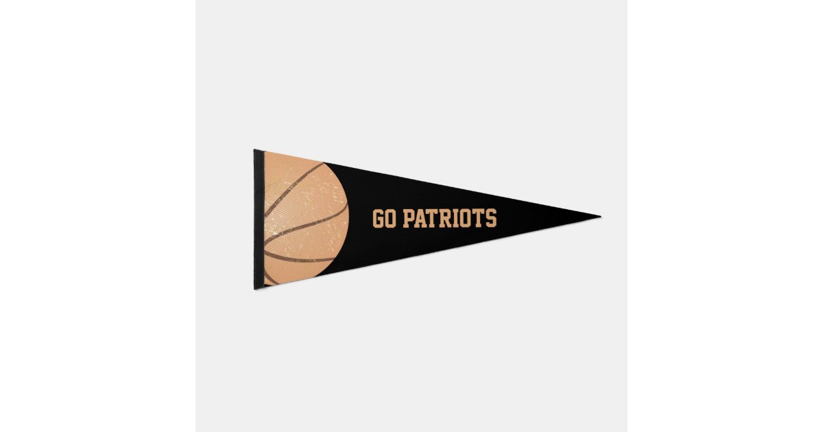 Custom Message Distressed Basketball Pennant Flag | Zazzle