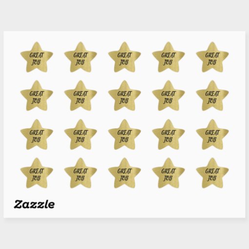Custom Message Gold Star with Gold Glitter Texture Star Sticker | Zazzle