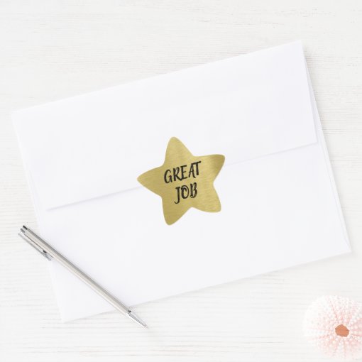 Custom Message Gold Star with Gold Glitter Texture Star Sticker | Zazzle