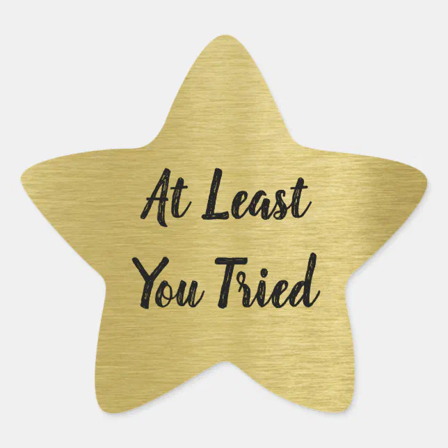 Custom Message Gold Star with Gold Glitter Texture Sticker | Zazzle