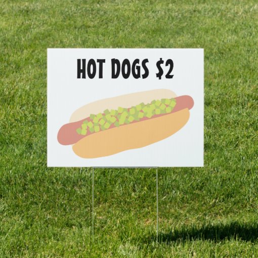 Custom Message Hot Dog Sign | Zazzle