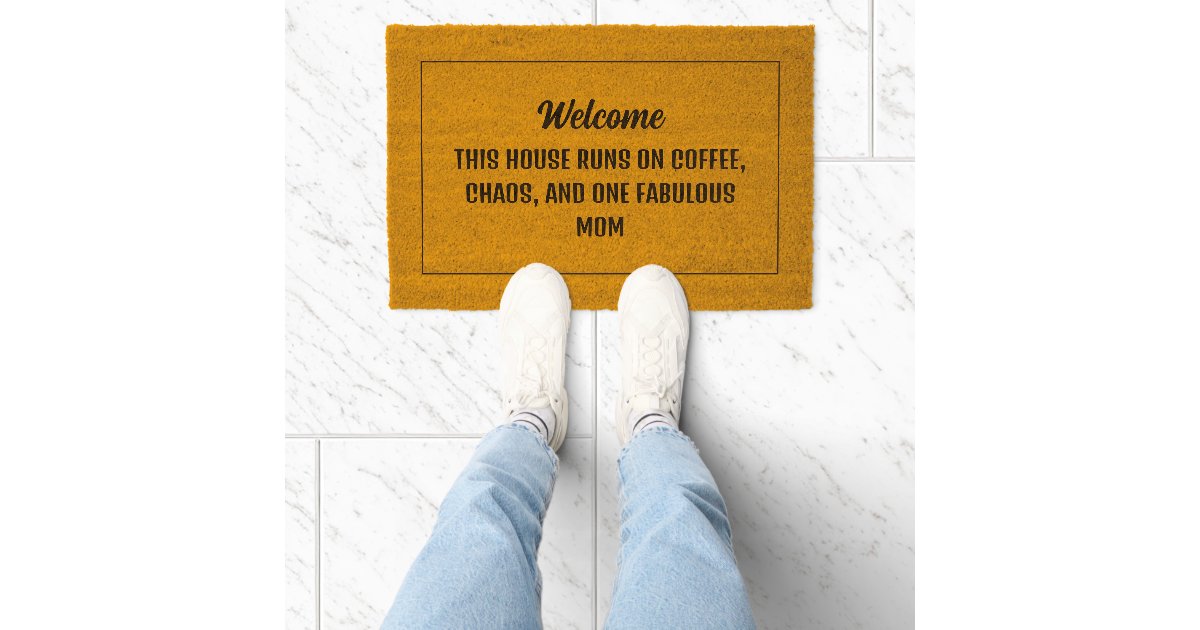 Custom Message Housewarming Mom Welcome Door Mat | Zazzle