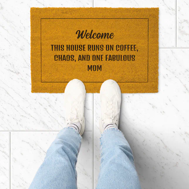 Custom Message Housewarming Mom Welcome Door Mat | Zazzle