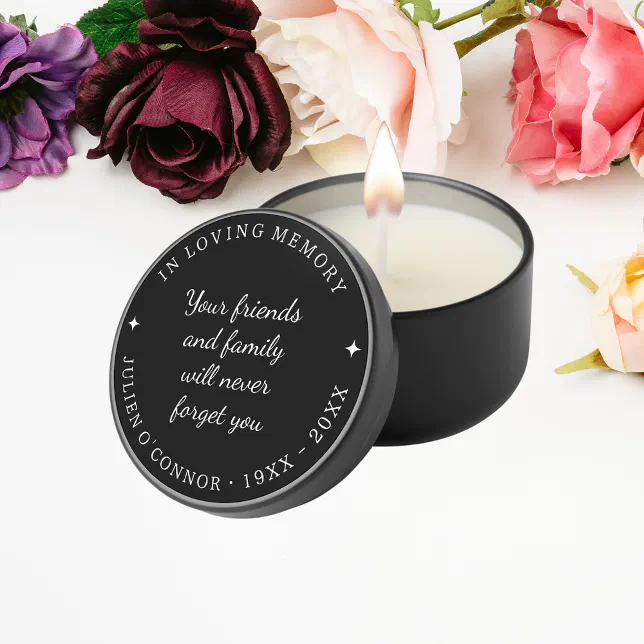 Custom Message Keepsake Funeral Memorial Service Mini Candle Favors ...