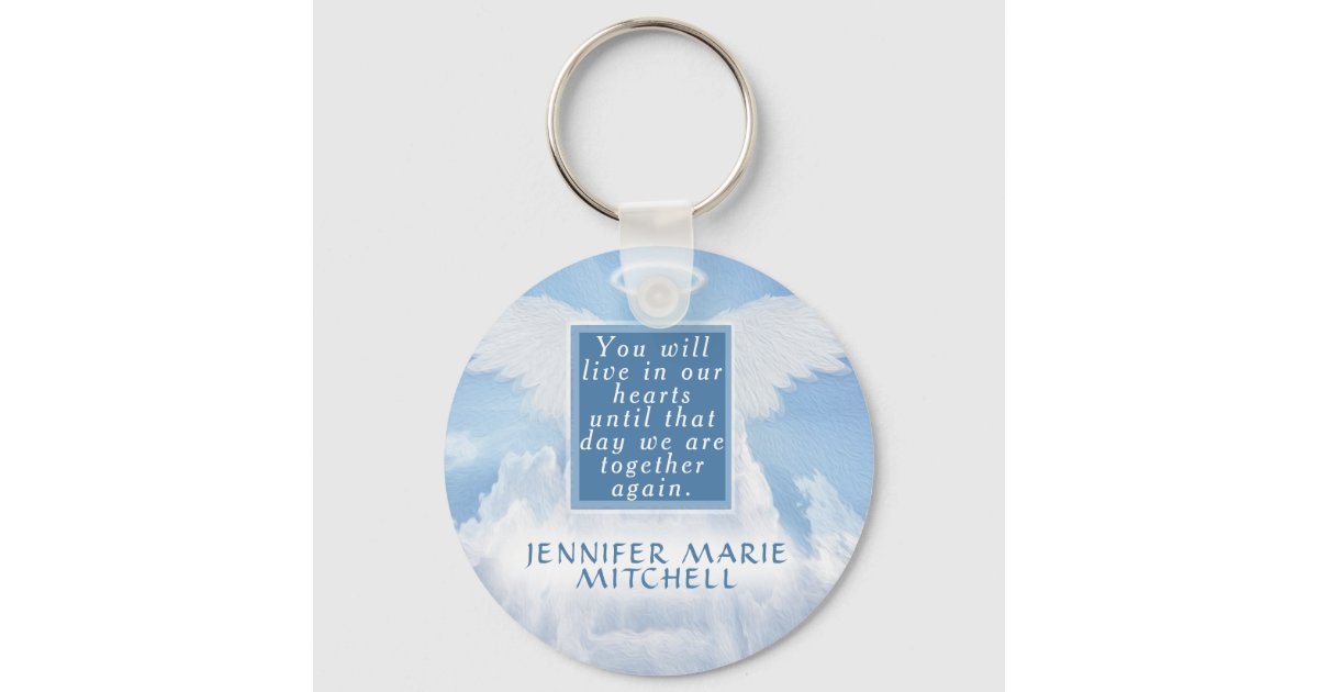 Custom Message Memorial in Loving Memory Keychain | Zazzle