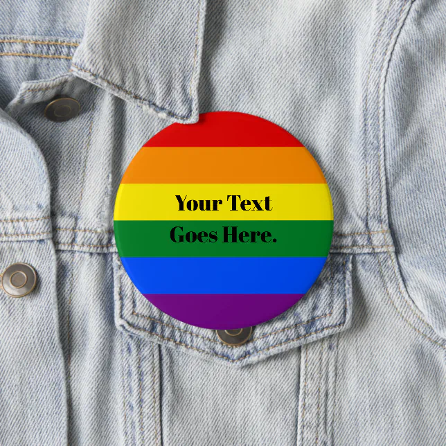 Custom Message Pride Rainbow Colorful Button | Zazzle