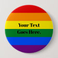 Custom Message Pride Rainbow Colorful Button | Zazzle