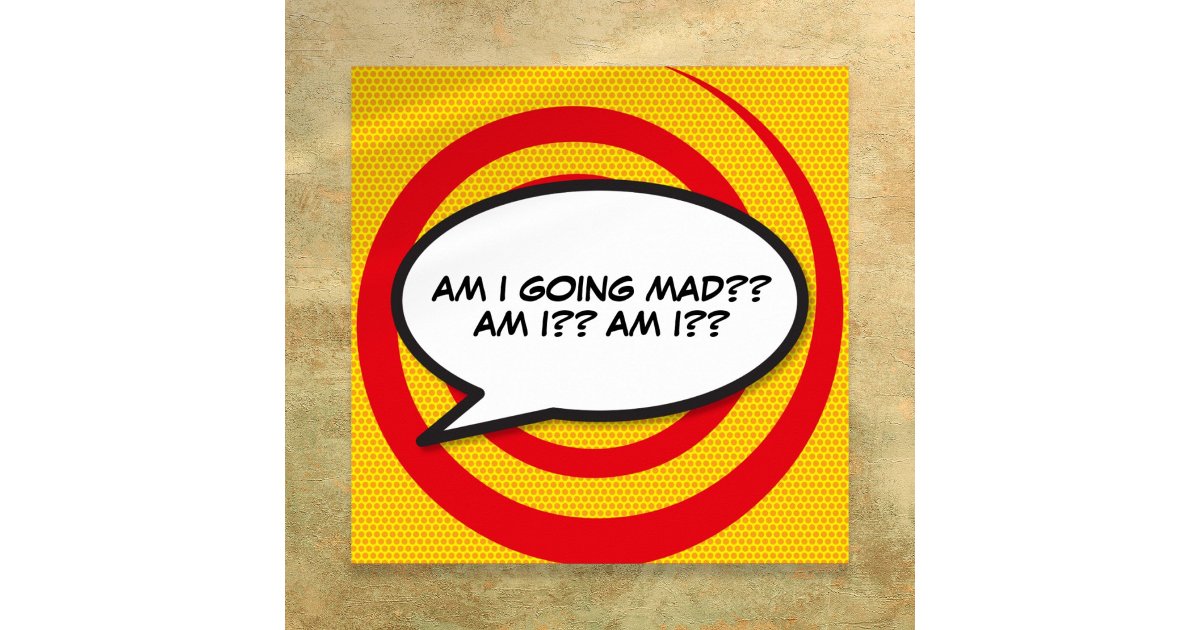 Custom Message Speech Bubble Fun Comic Book Poster | Zazzle