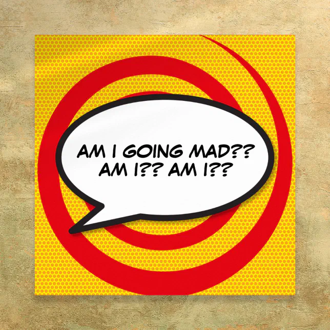 Custom Message Speech Bubble Fun Comic Book Poster | Zazzle