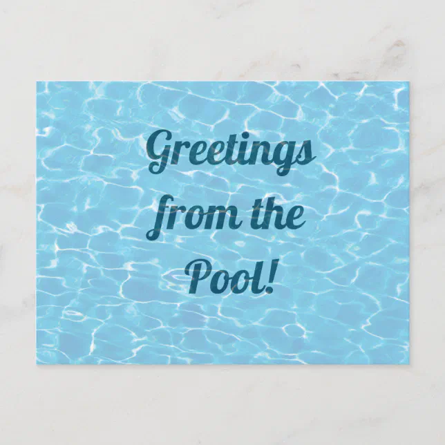 Custom Message Swimming Pool Postcard | Zazzle