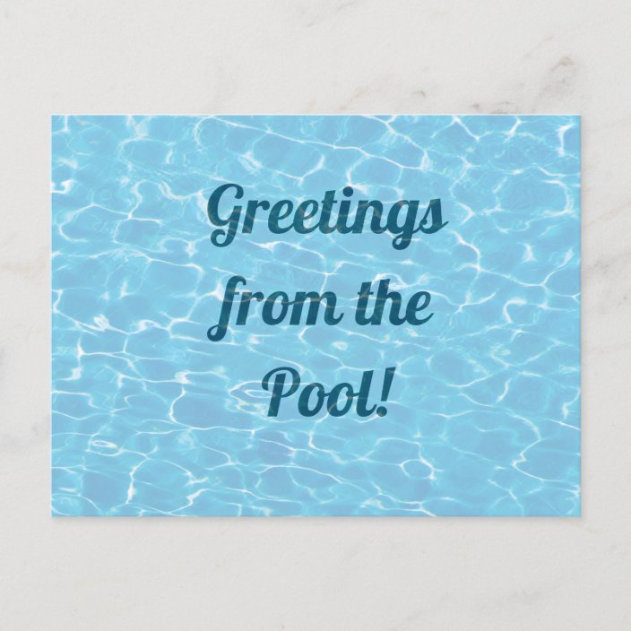 Custom Message Swimming Pool Postcard | Zazzle.com