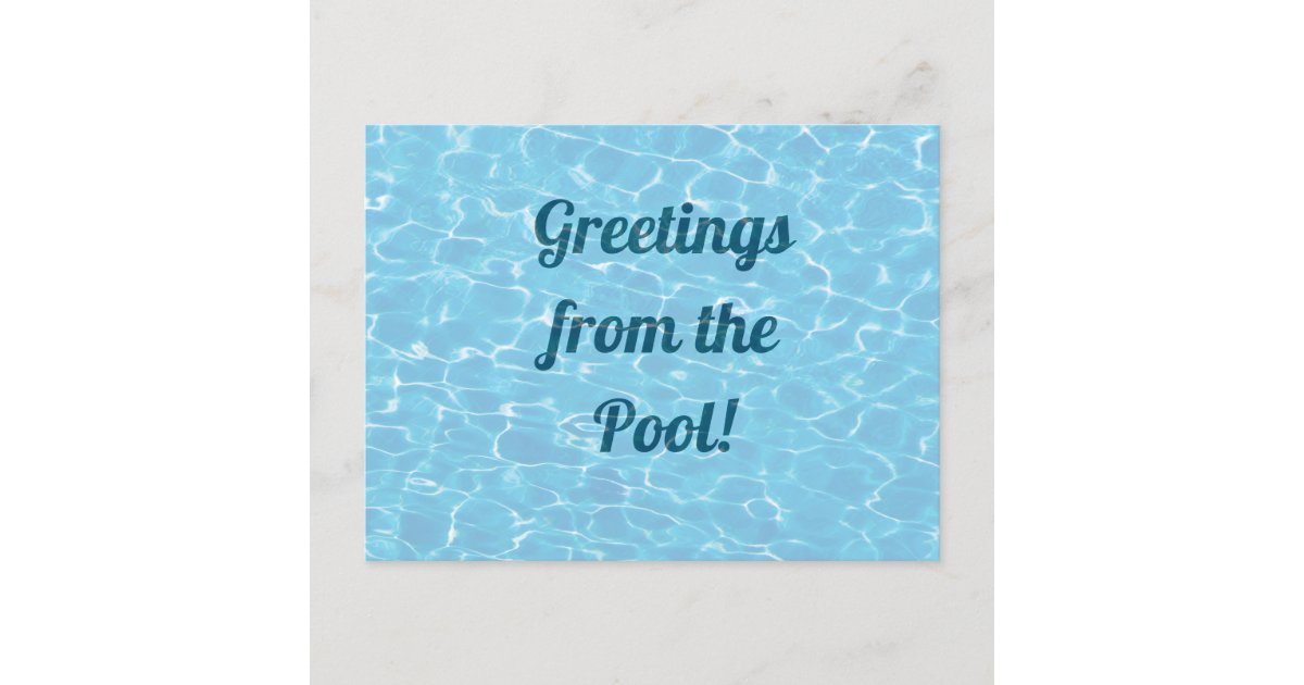 Custom Message Swimming Pool Postcard | Zazzle.com