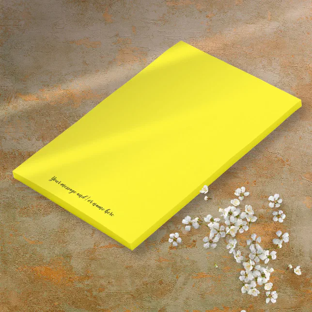 Custom Message Vibrant Bright Yellow Post-it Notes | Zazzle
