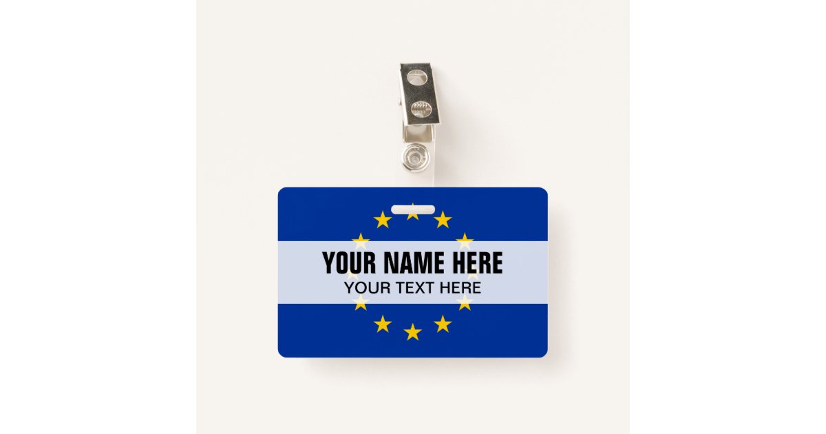 Custom metal clip badge with European Union flag | Zazzle