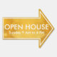 Custom Metallic Gold Open House Arrow Yard Stake Sign | Zazzle
