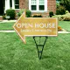 Custom Metallic Gold Open House Arrow Yard Stake Sign | Zazzle
