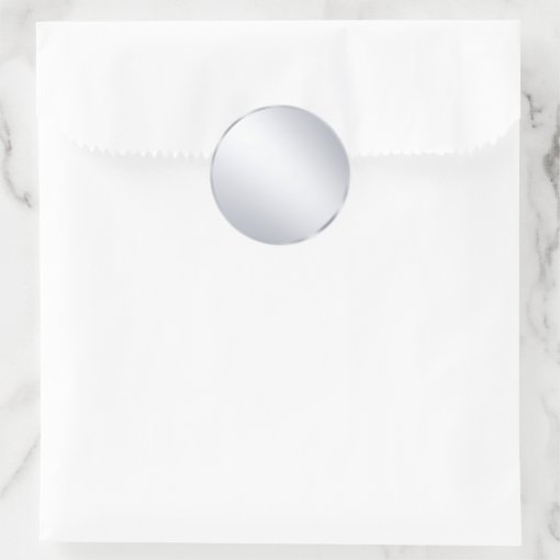 Custom Metallic Silver Blank Modern Template Classic Round Sticker | Zazzle