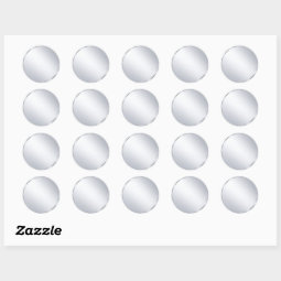 Custom Metallic Silver Blank Modern Template Classic Round Sticker | Zazzle