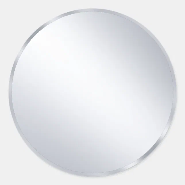 Custom Metallic Silver Blank Modern Template Classic Round Sticker | Zazzle