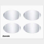 Custom Metallic Silver Look Blank Modern Template Oval Sticker | Zazzle