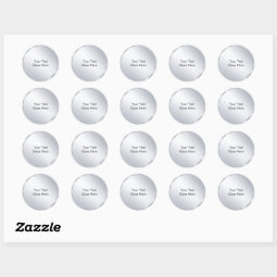 Custom Metallic Silver Template Add Your Text Classic Round Sticker ...