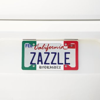 Custom Mexican Flag Last Name License Plate Frame | Zazzle