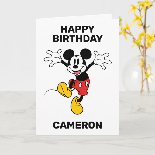 Custom Mickey Mouse Birthday Card | Zazzle