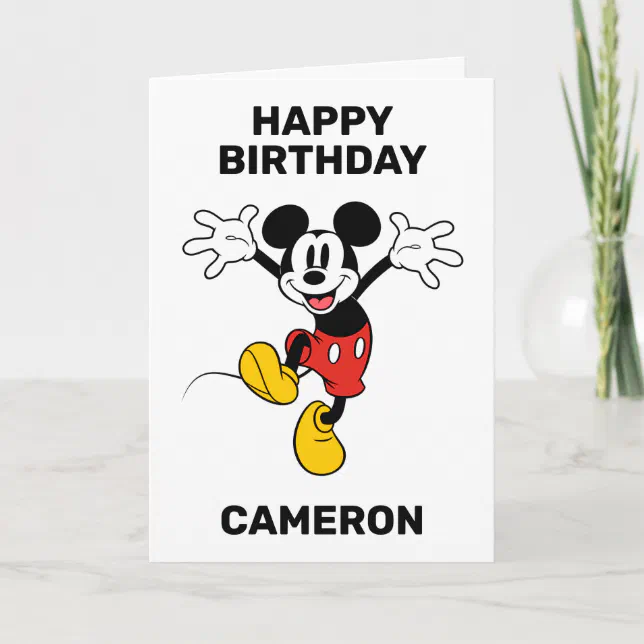 Custom Mickey Mouse Birthday Card | Zazzle