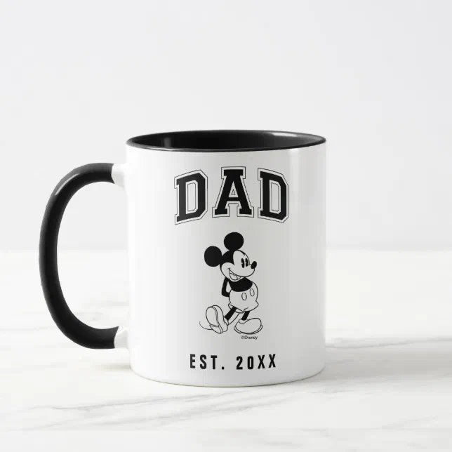 Custom Mickey Mouse Dad with Date Mug | Zazzle